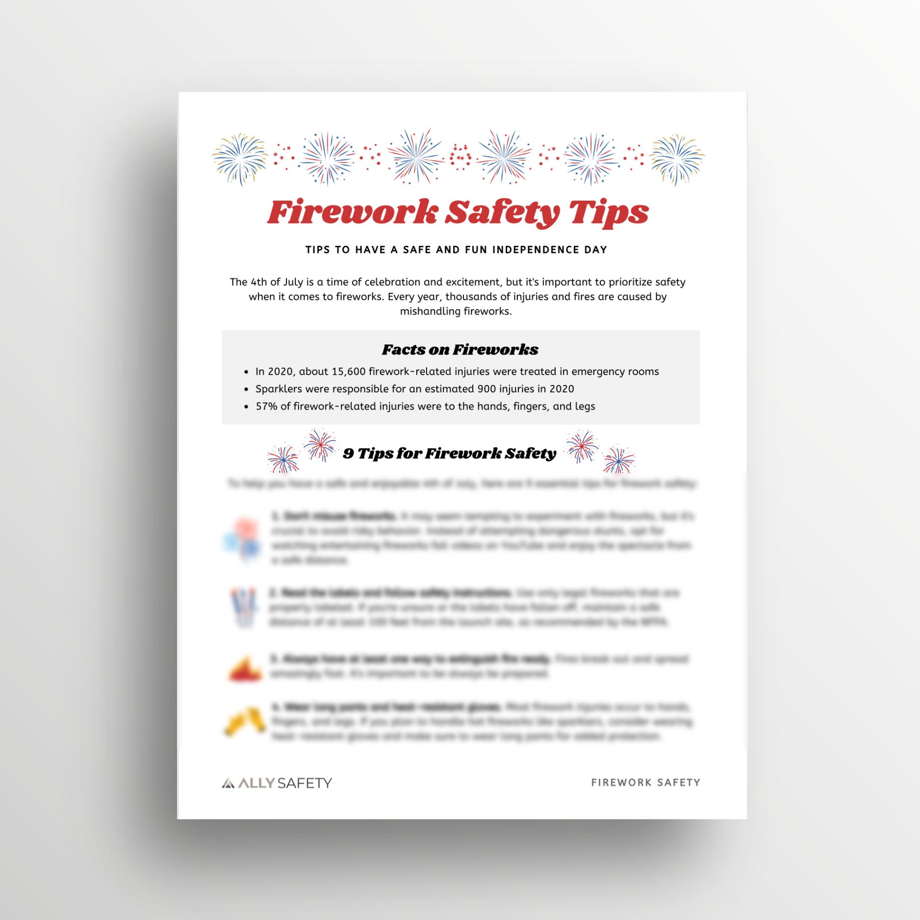 Firework Safety Toolbox Talk I