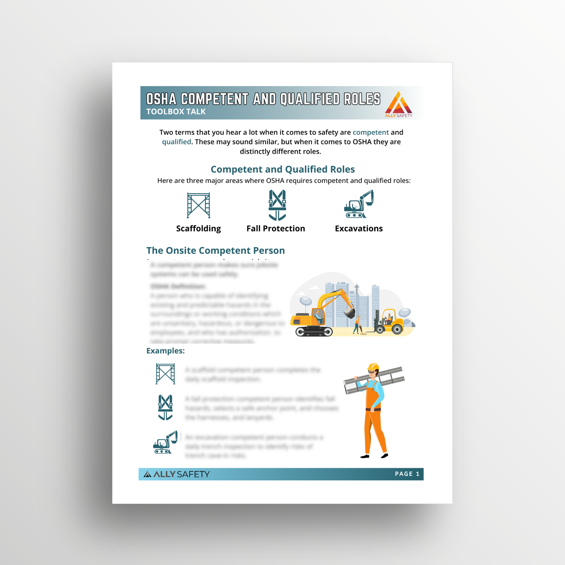 OSHA Competent and Qualified Roles Toolbox Talk
