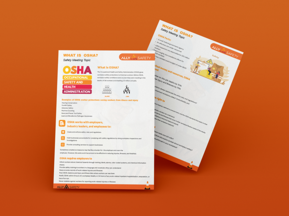 What is OSHA? Toolbox Talk PDF