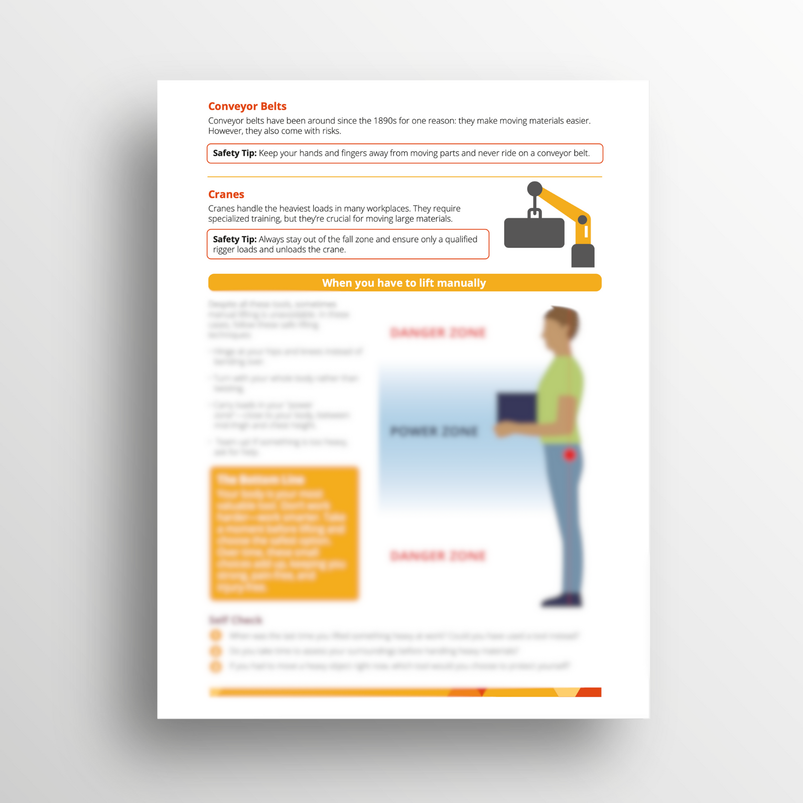 Manual Material Handling One-Page Training