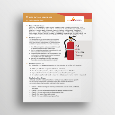 Fire Extinguisher Safety Toolbox Talk & Training